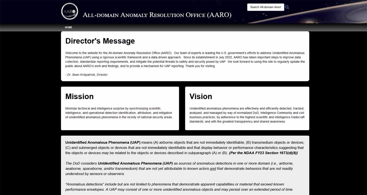 UFO'lar Hakkında Resmi Web Sitesi Açıldı – Kayıp Rıhtım